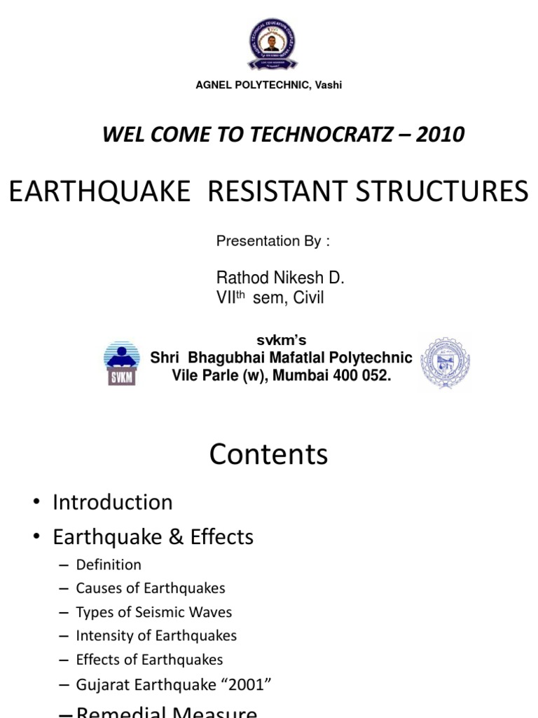 Earthquake Resistant Structures Overview | PDF | Earthquake Engineering ...