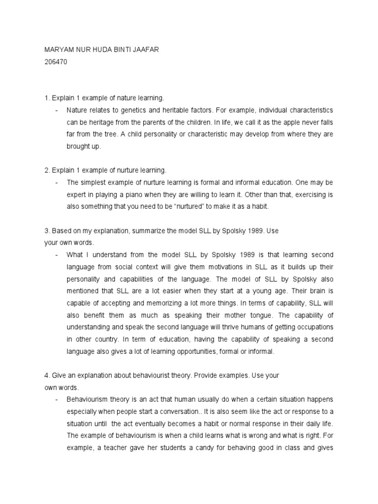 Bbi3437 Individual Class Task - Maryam Nur Huda 206470 | PDF
