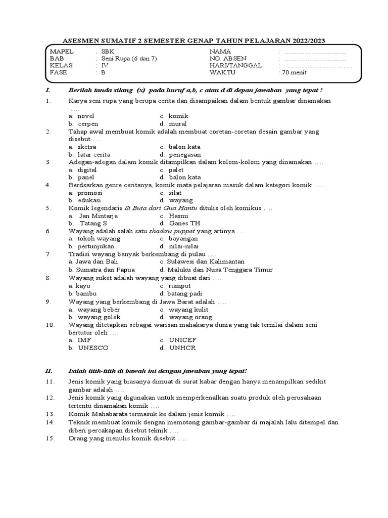 Asesmen Sumatif 2 SBK | PDF