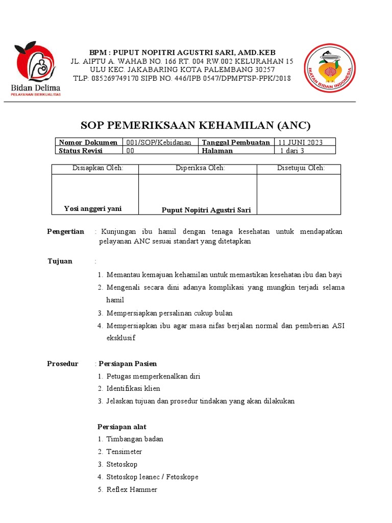 SOP ANC | PDF