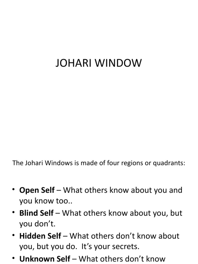 Johari Window | PDF