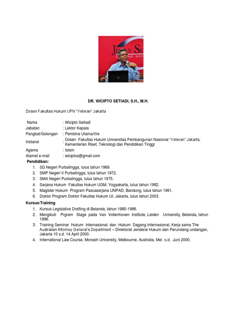 CV Wicipto Setiadi | PDF