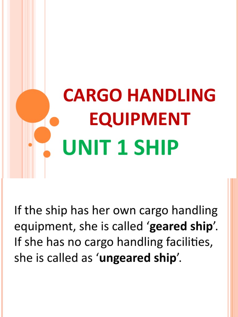 Cargo Handling Equipment | PDF | Crane (Machine) | Cargo