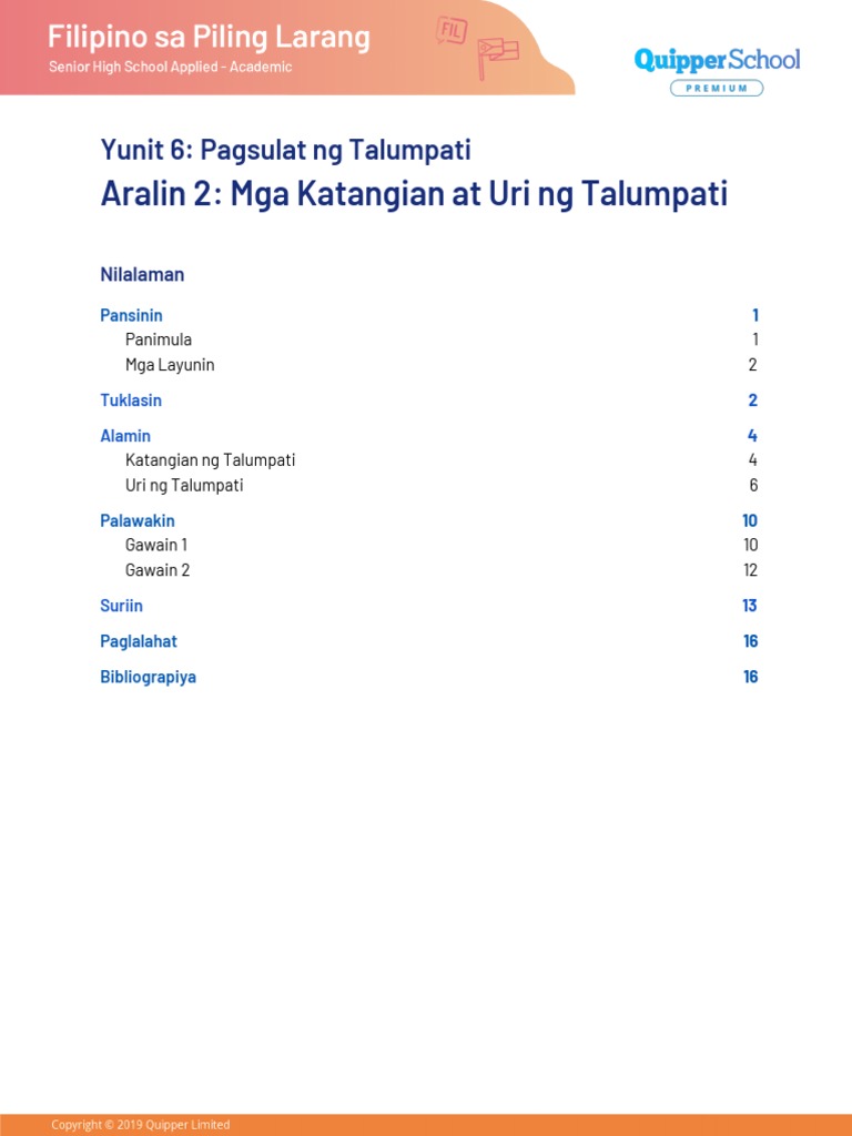 0602 - Mga Katangian at Uri NG Talumpati | PDF