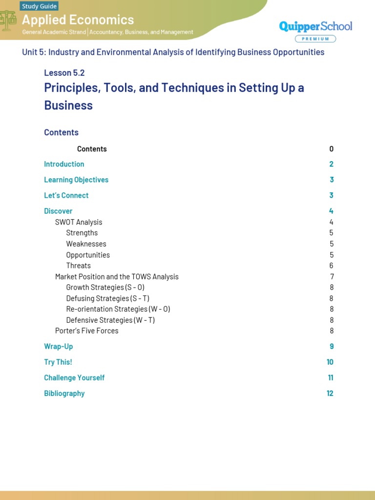 Unit 5 - Lesson 2 | PDF | Swot Analysis | Business