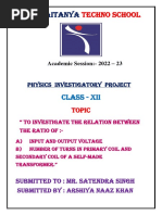 Xii Physics-Investigatory Project Transformer | PDF | Transformer ...