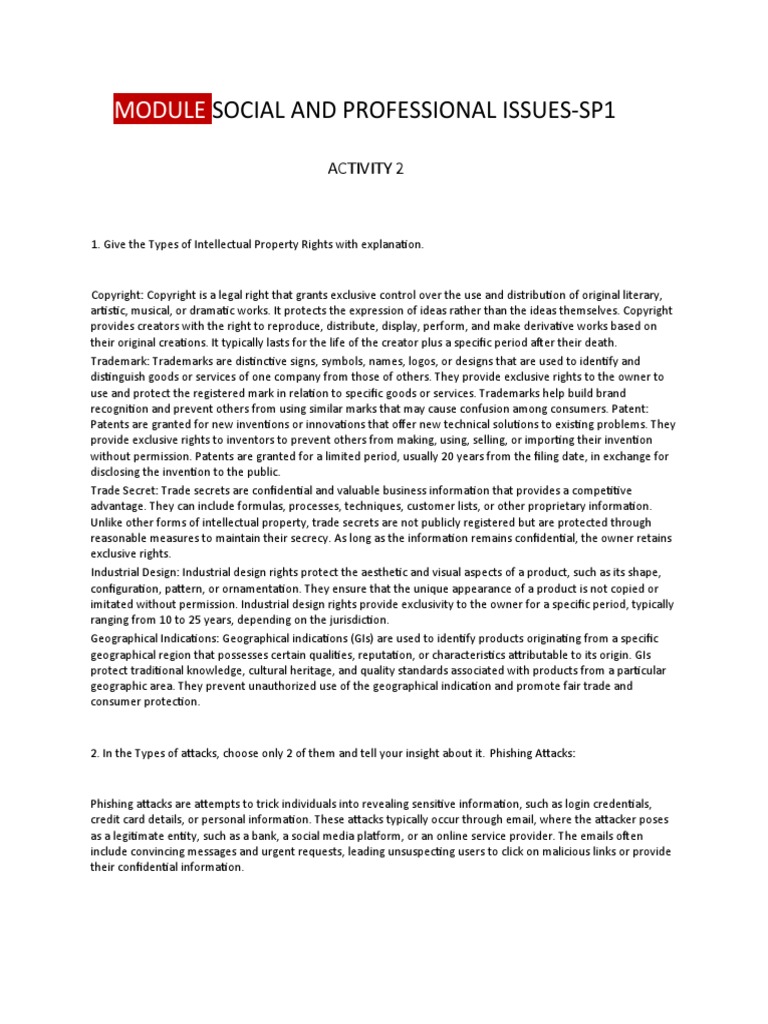 Module Social and Professional Issues | PDF | Security | Computer Security