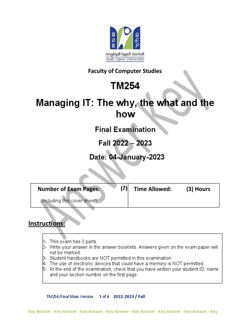 TM254 Exam: Managing IT Final 2023 | PDF | Payment Card Industry Data ...