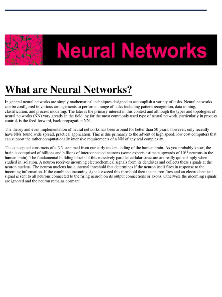 Basic Neural Networks | PDF | Artificial Neural Network | Neuron