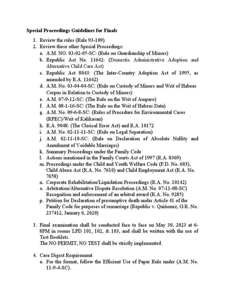 Guidelines For Specpro Finals | PDF