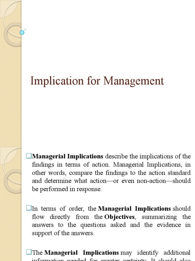 Implication For Management | PDF