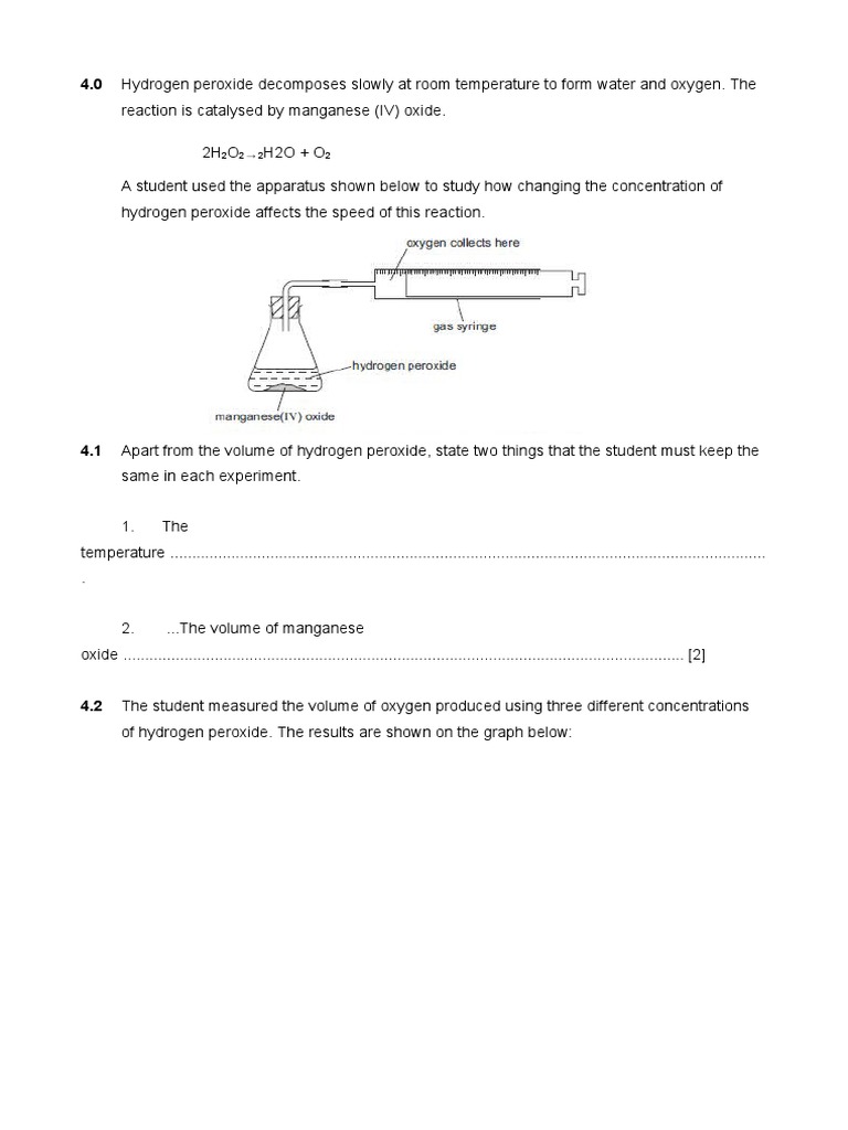 Catalyst Worksheet - SHHS | PDF | Hydrogen Peroxide | Catalysis