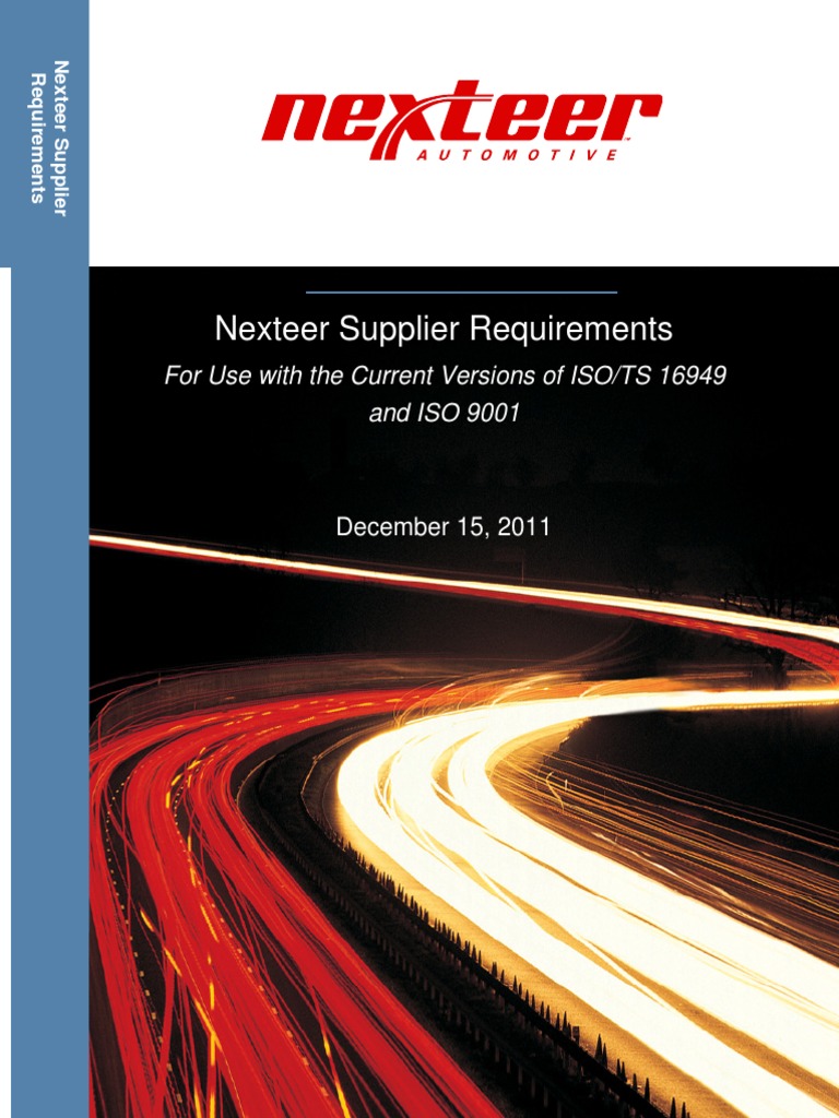 Nexteer Supplier Requirement | PDF | Iso 9000 | Supply Chain
