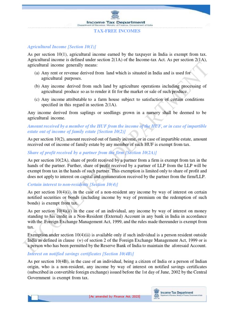 11.tax Free Incomes Final | PDF | Salary | Employment