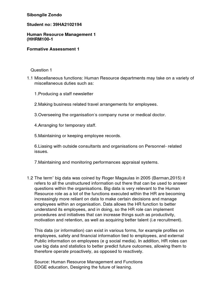 Human Resource Management 1 | PDF