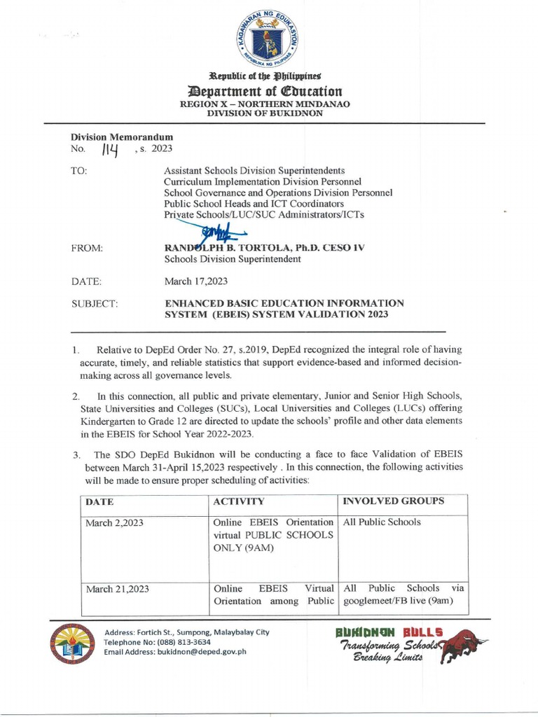 DM No. 114 S. 2023 | PDF