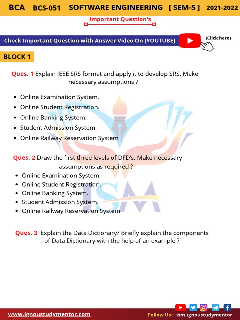 BCS 51 Sof - Eng Imp Ques | PDF | Software Testing | Information Technology