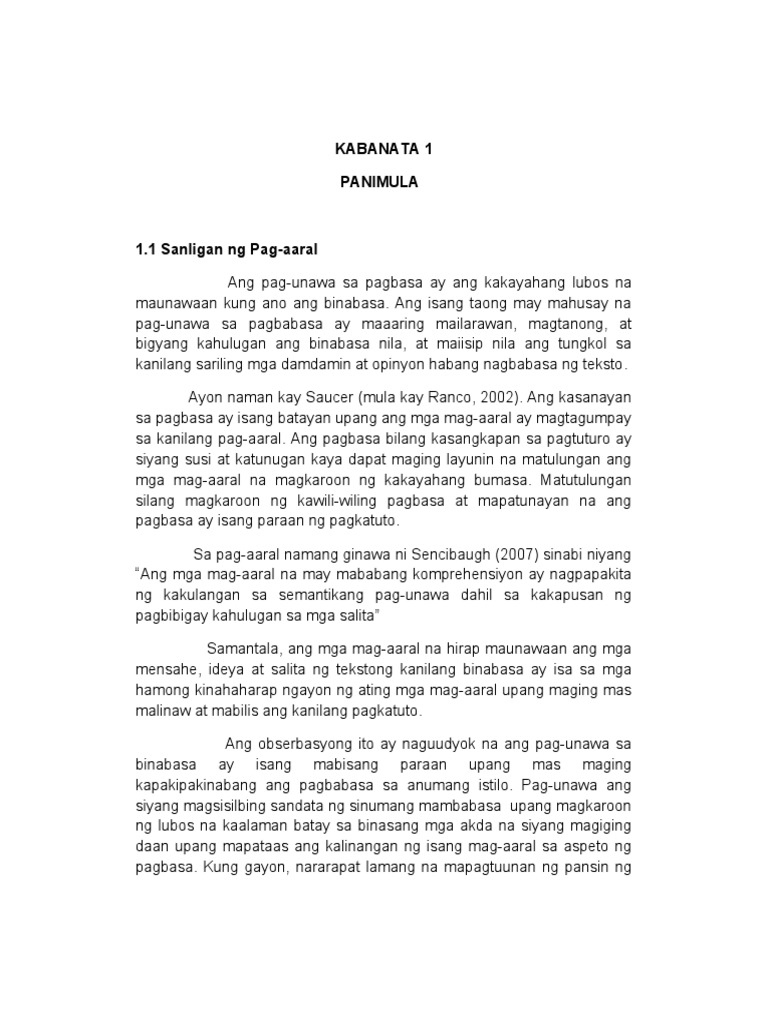 Kabanata 1 | PDF