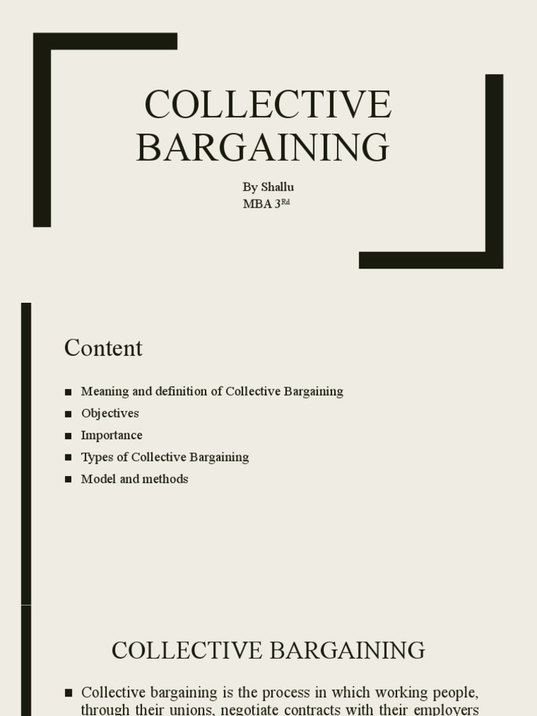 collective Bargaining ppt | PDF | Employment | Bargaining