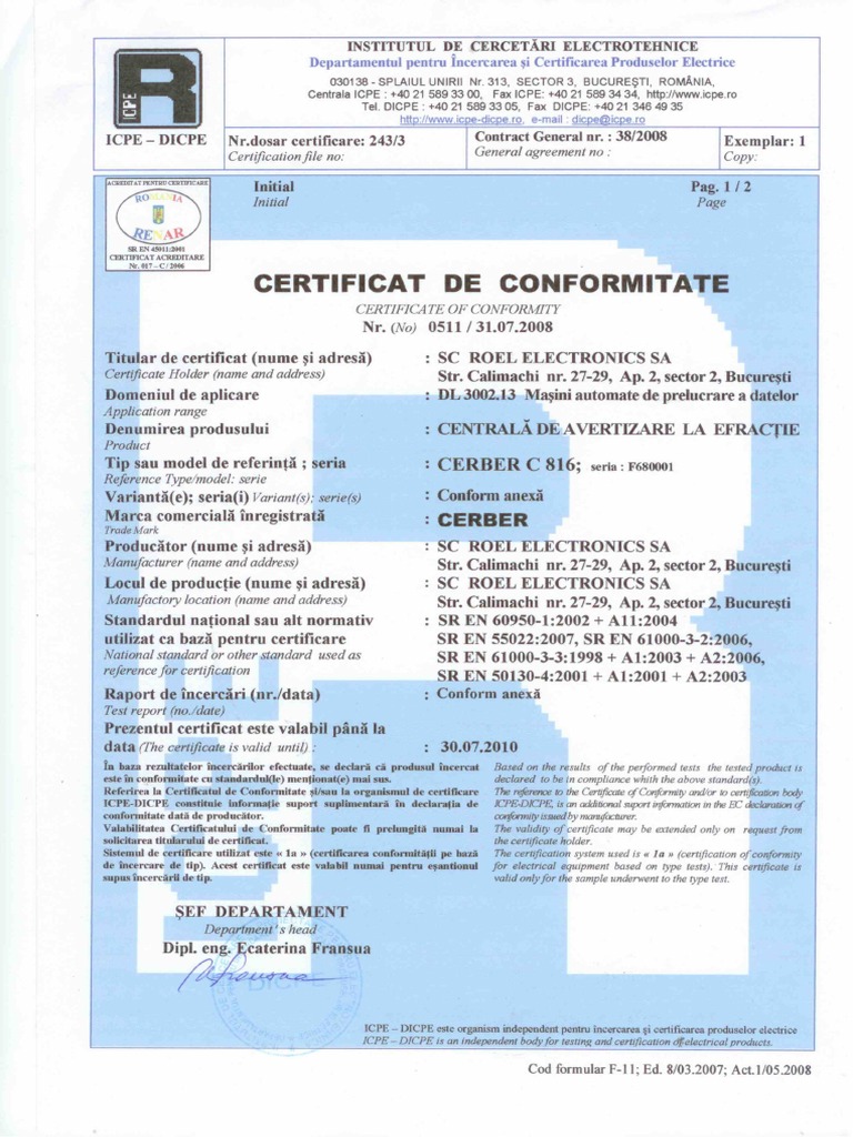 DC Cerber C816 | PDF