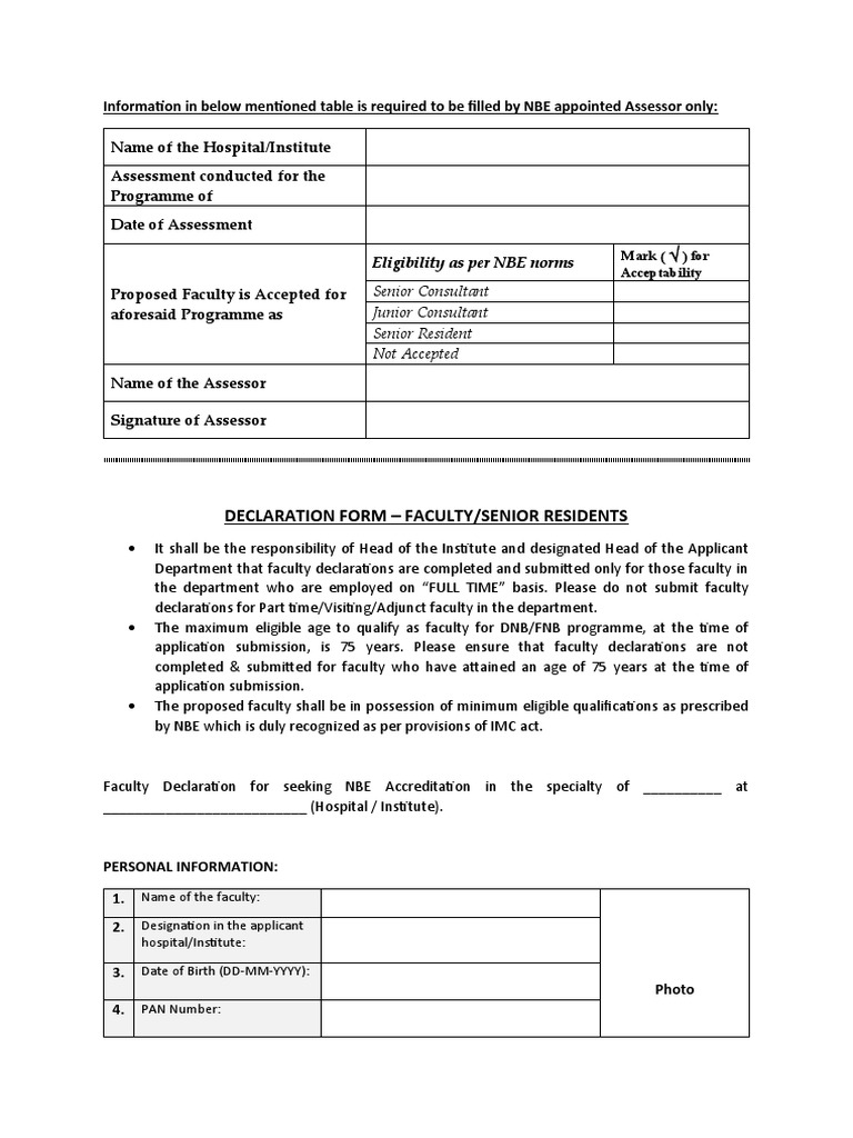 Faculty Declaration Form | PDF | Doctor Of Medicine | Thesis