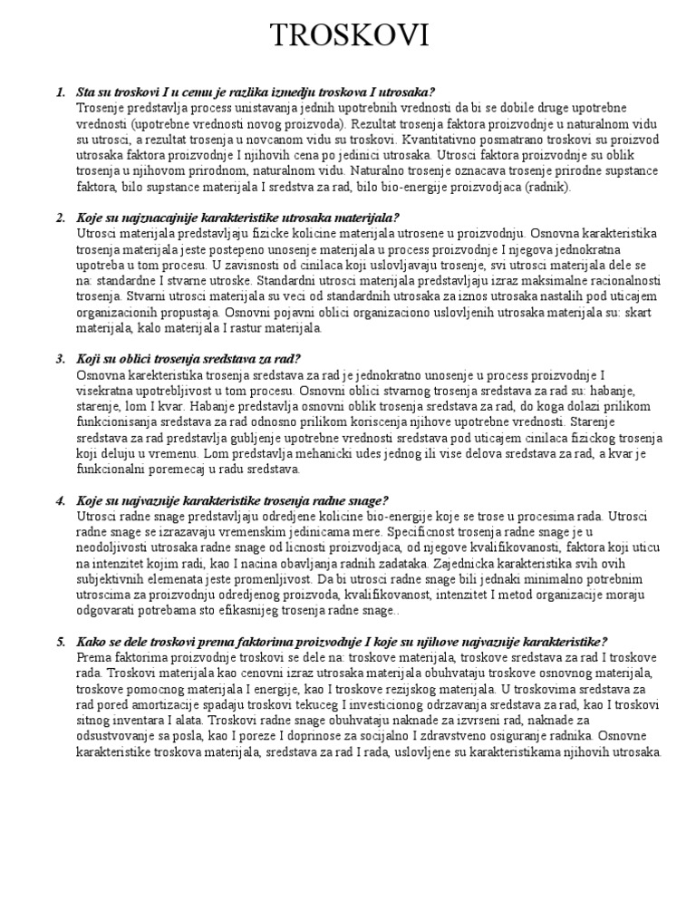 TROSKOVI | PDF