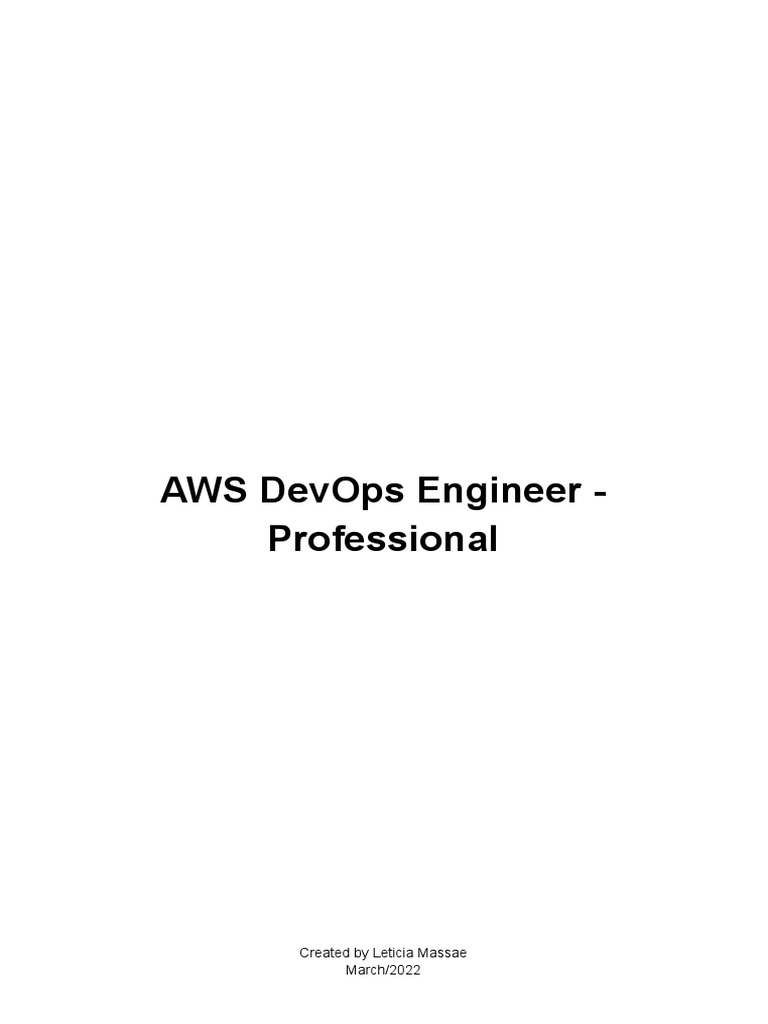 AWS DevOps Professional (DOP-C01) - Notes | PDF