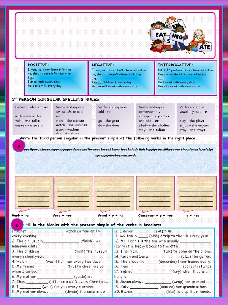 Worksheet Present Simple | PDF | Linguistics | Syntax
