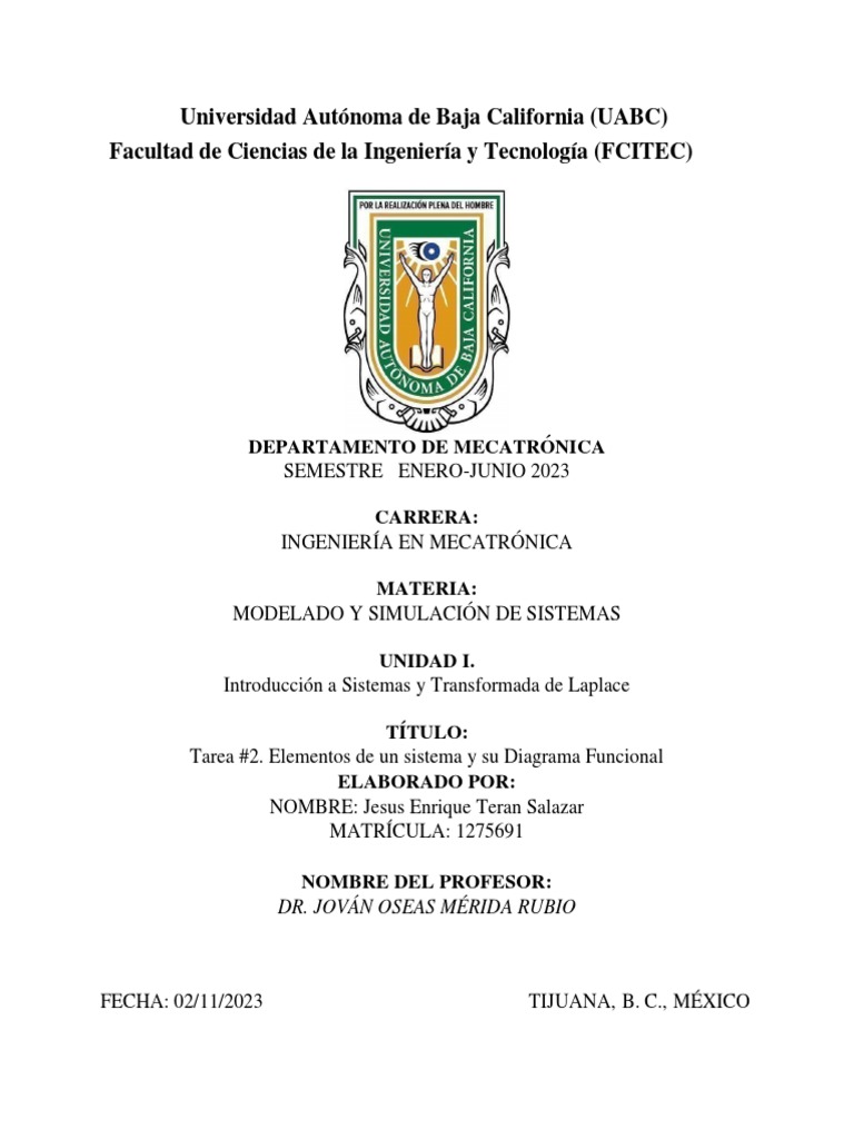 Tarea 2 Elementos de Un Sistema y Su Diagrama Funcional | PDF