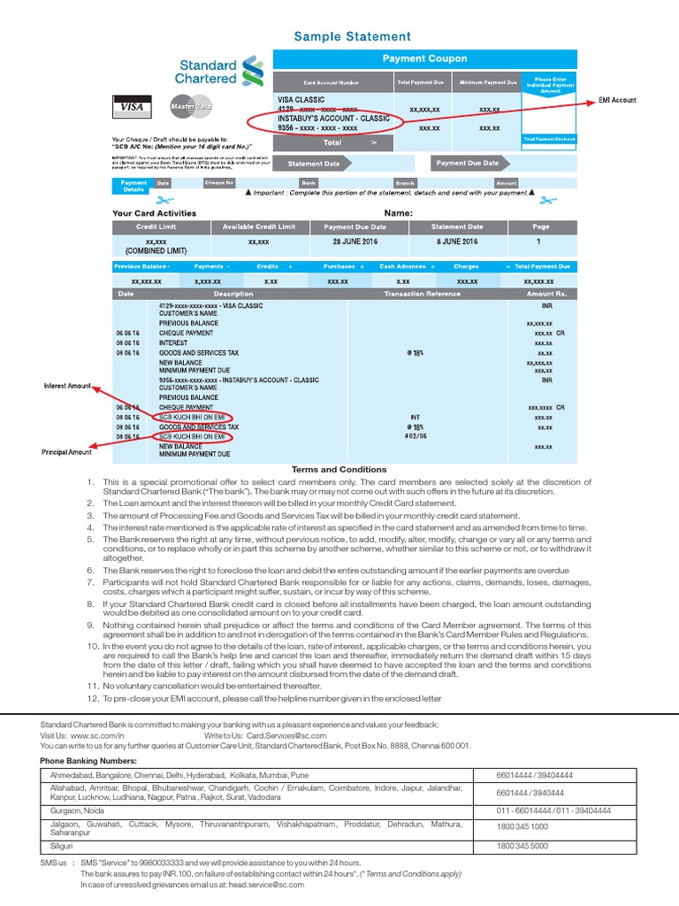 Sample Statement | PDF | Credit Card | Banks