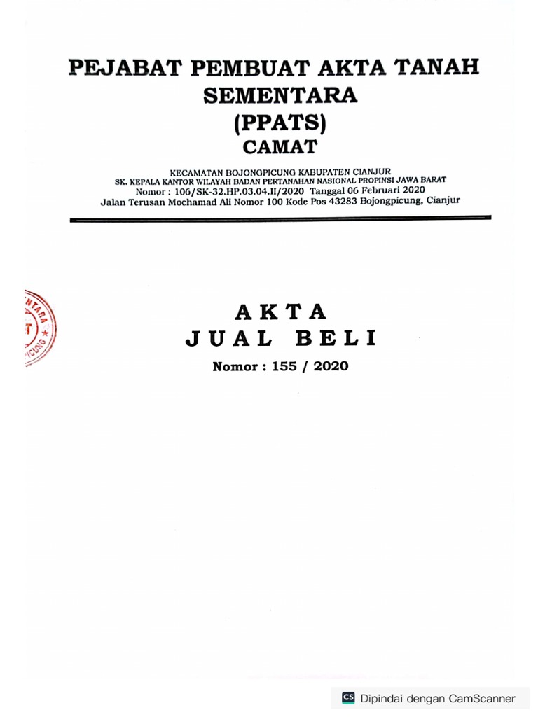 Ajb No. 155 Tanggal 21 Desember 2020 An. Enah | PDF