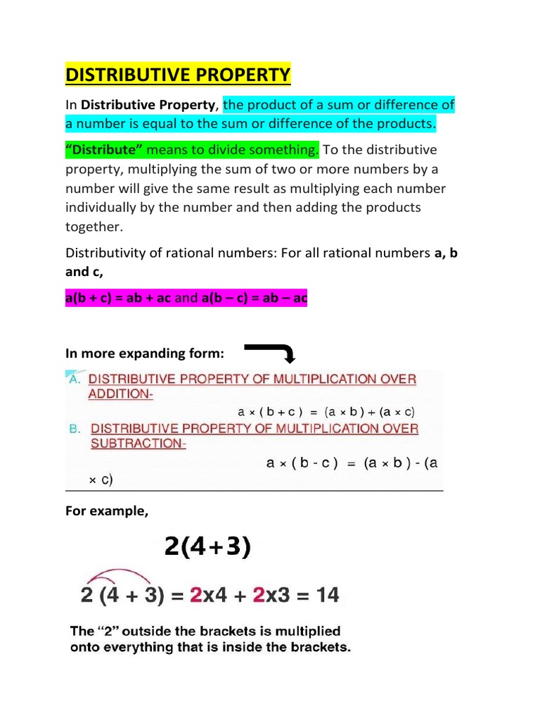 DISTRIBUTIVE PROPERTY | PDF