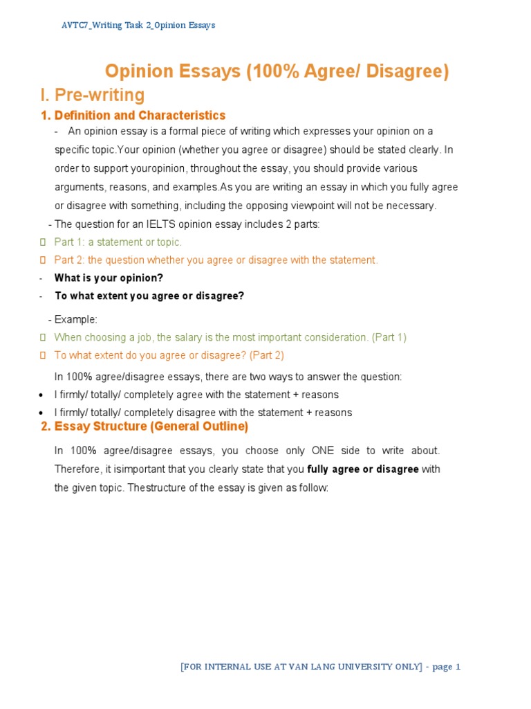 L8. Writing 3 - Task 2 - Opinion Essay - Before Class | PDF | Art