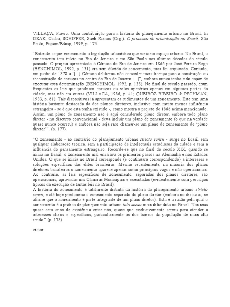 VILLAÇA, Flávio. Uma contribuição para a história do planejamento ...