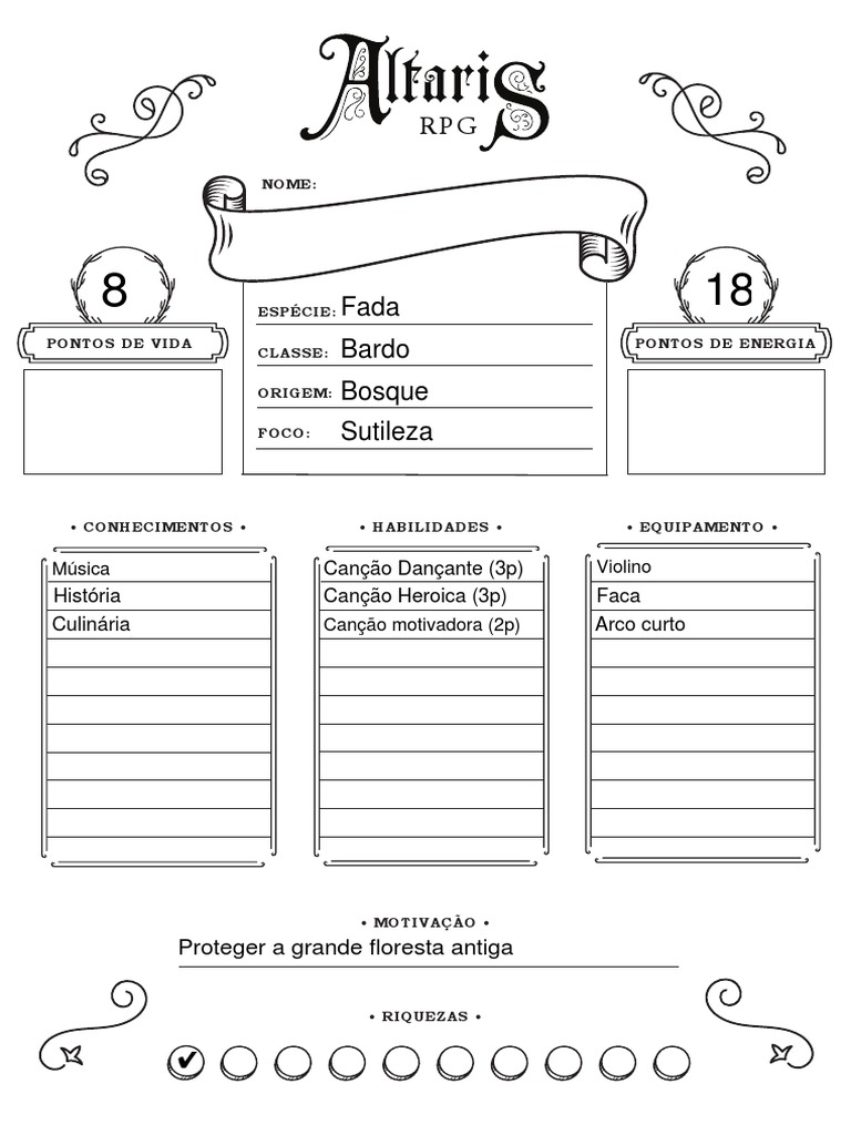 Altaris Ficha Editavel-2 | PDF