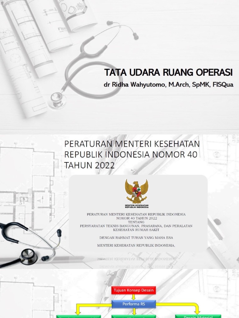 TATA UDARA RUANG OPERASI 2023 - Dr. Ridha Wahyutomo MArch SPMK - KSK 39 - 090623 | PDF