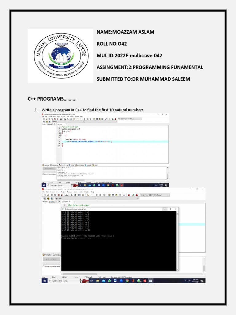 Programming Fundamental Assingment 2 Download Free Pdf Numbers Discrete Mathematics