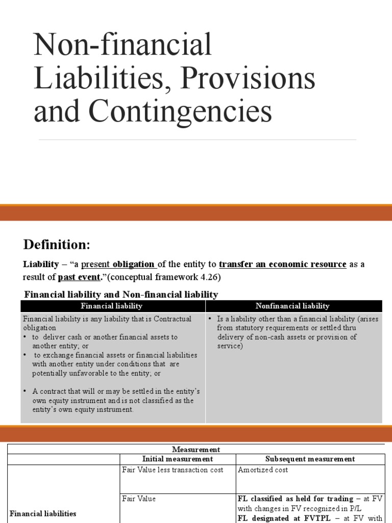 Non Financial Liabilities Provision and Contingencies.v2 | PDF | Fair ...