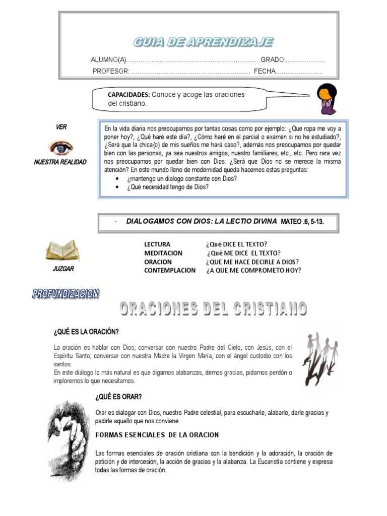 Guia de Las Oraciones Del Cristiano | PDF | Oración | orador del Señor