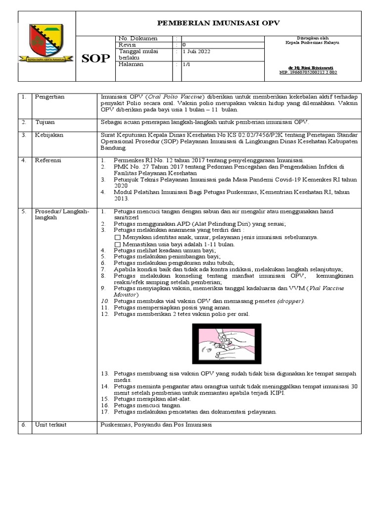 Pemberian Imunisasi Opv | PDF