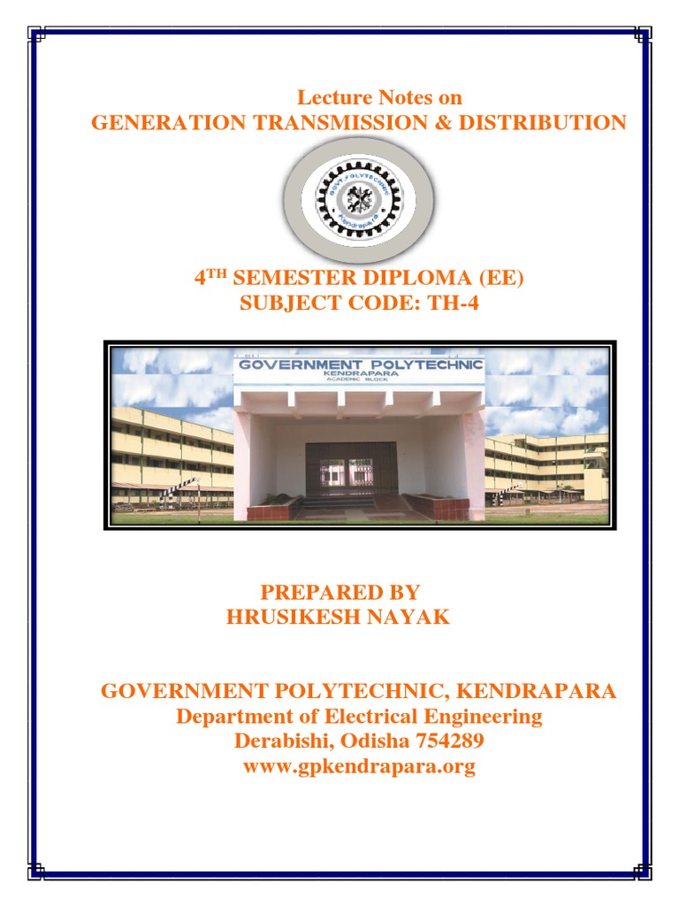 Generation Transmission and Distribution Notes. | PDF | High Voltage ...