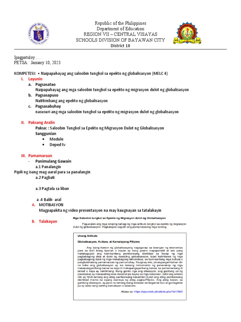 Saloobin NG Migrasyon | PDF