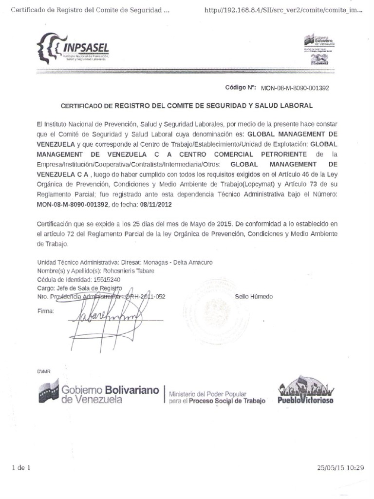 Certificado de Registro CSSL GMV | PDF Certificado de Registro CSSL GMV | PDF