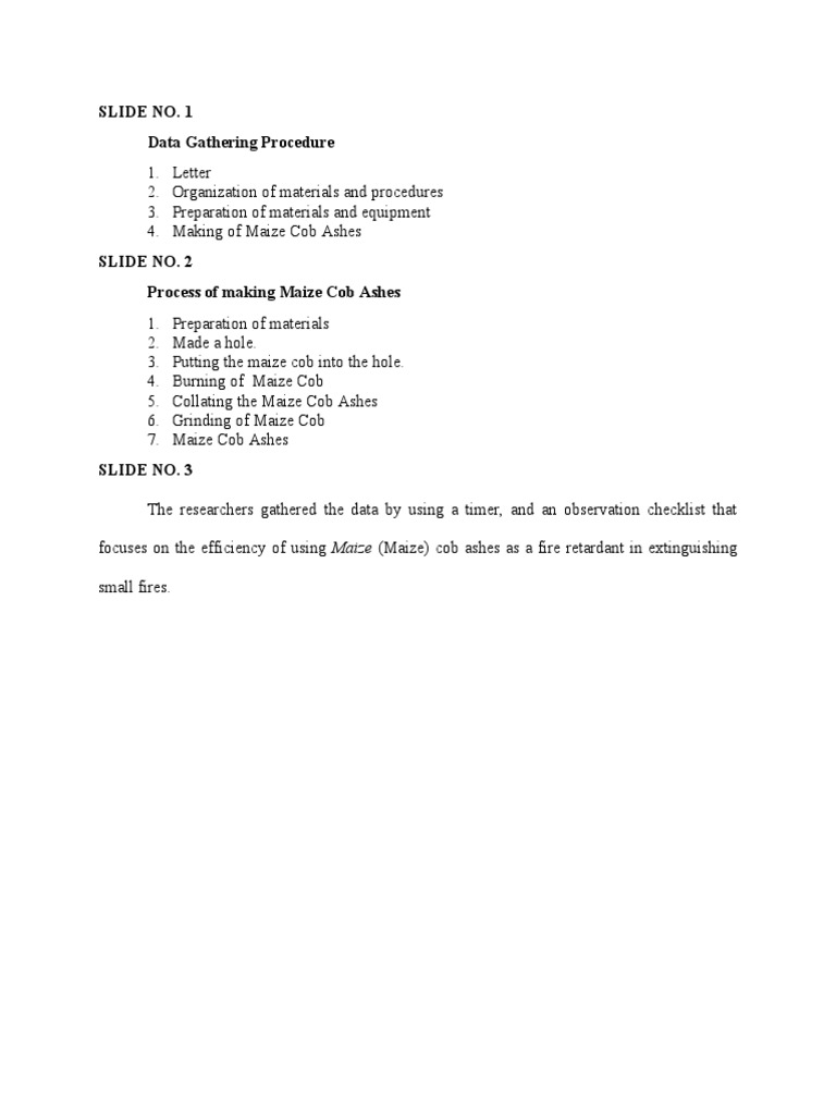 Data Gathering Procedure For | PDF