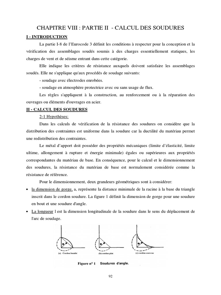 Chapitre 8 Partie 2 - CALCUL DES SOUDURES | PDF | Soudage | Construction