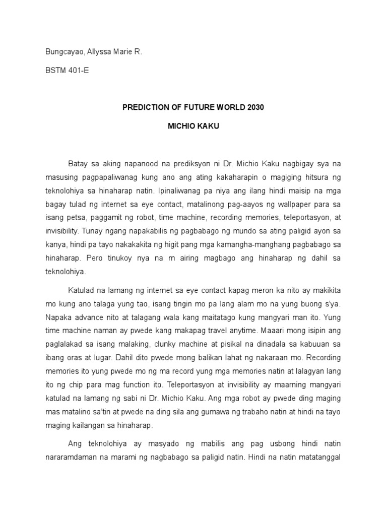 Prediction of Future World 2030 | PDF