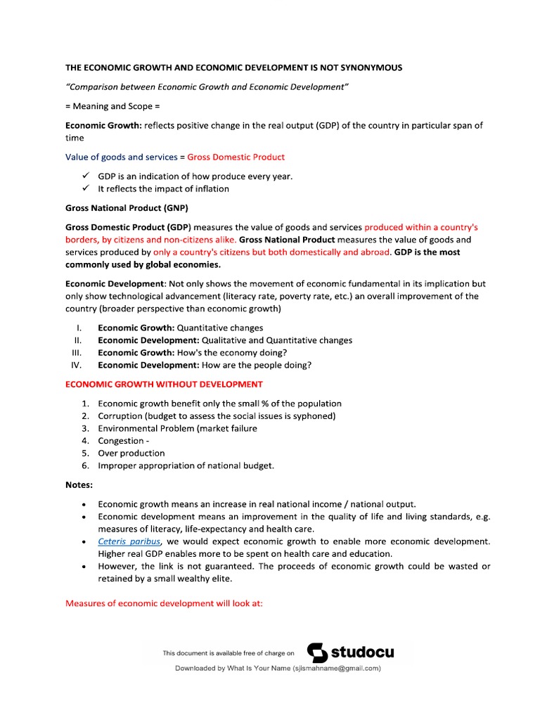 Economics Development Reviewer | PDF