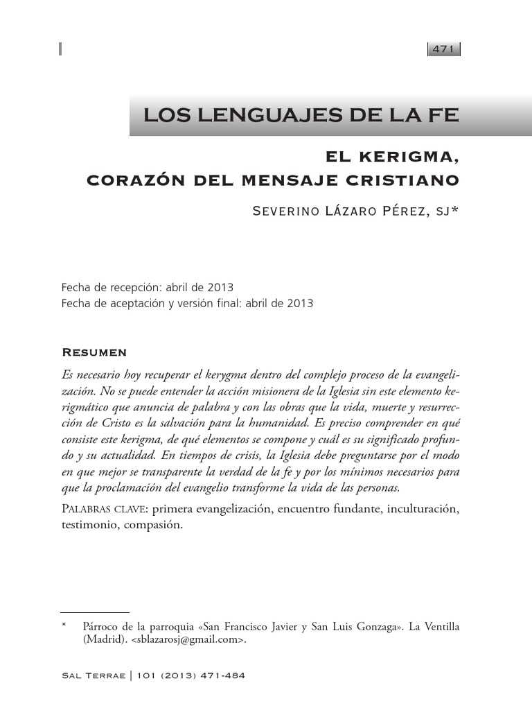 Kerigma | PDF | Evangelización | Jesús