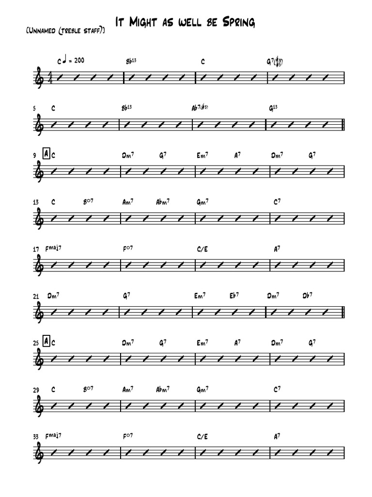 It Might As Well Be Spring - (Unnamed (Treble Staff) ) | PDF