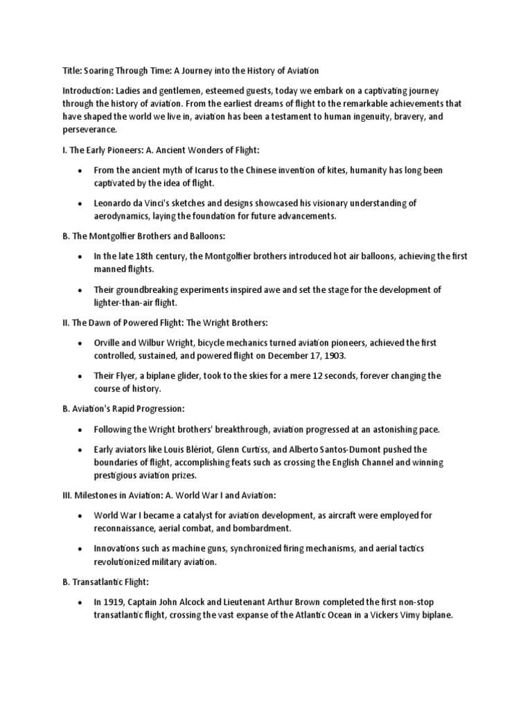 History of Aviation | PDF | Aviation | Wright Brothers